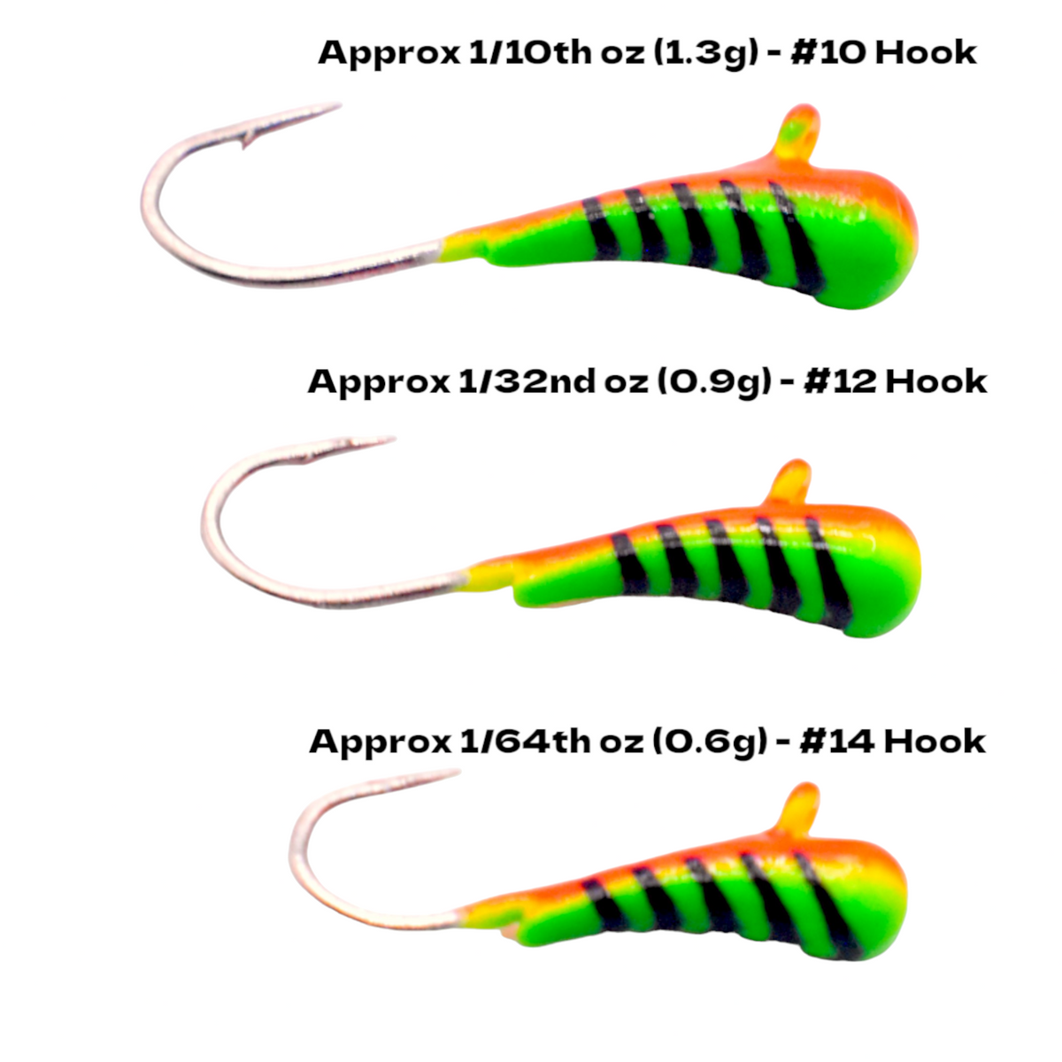 ORANGE GREEN STRIPE GLOW TUNGSTEN KANOE JIG – Kenders Outdoors