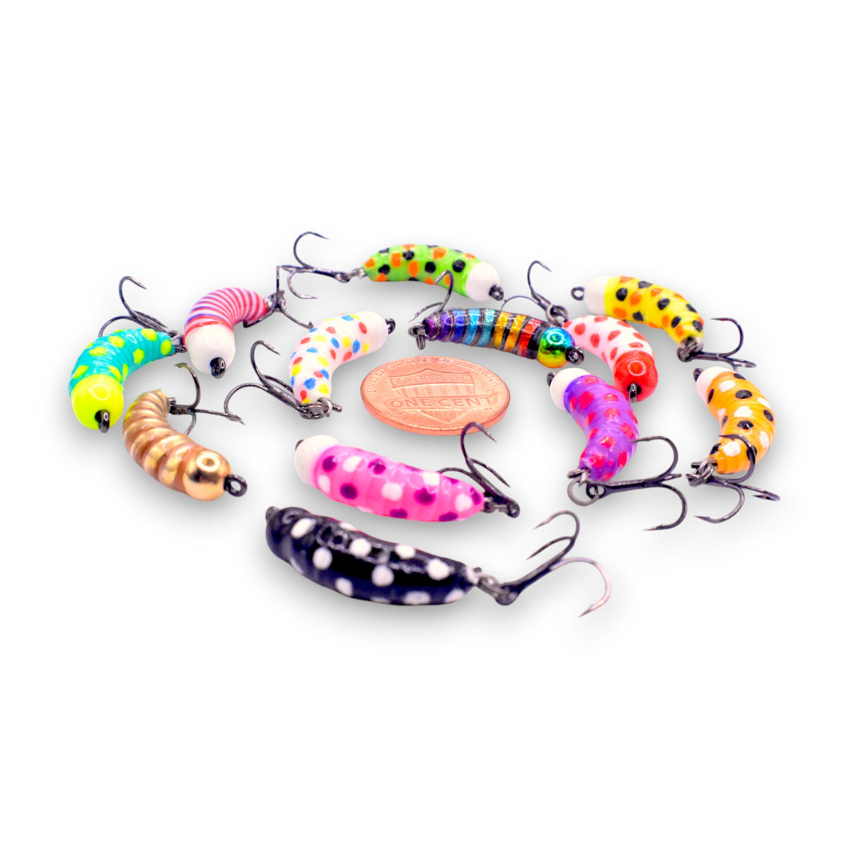 Tungsten Mighty Maggot Master Pack – 12 Jig Colors | Kenders Outdoors